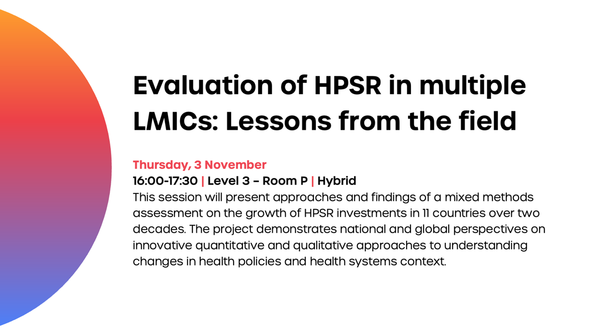 Evaluation of HPSR in multiple LMICs: Lessons from the field